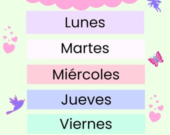 Spanish Language, DAYS of THE WEEK in Spanish, 2 Posters, Spanish ...