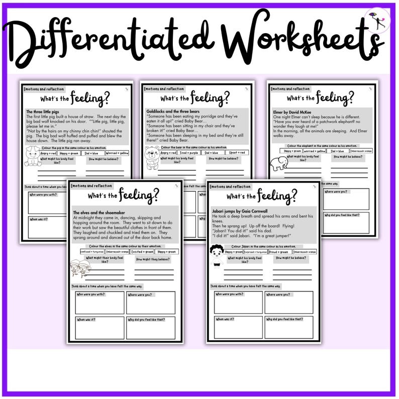 Self Reflection and Anger Management Worksheets for Kids: Identifying ...