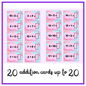 Addition and Subtraction Within 20 Task Cards: Printable Flashcards for ...