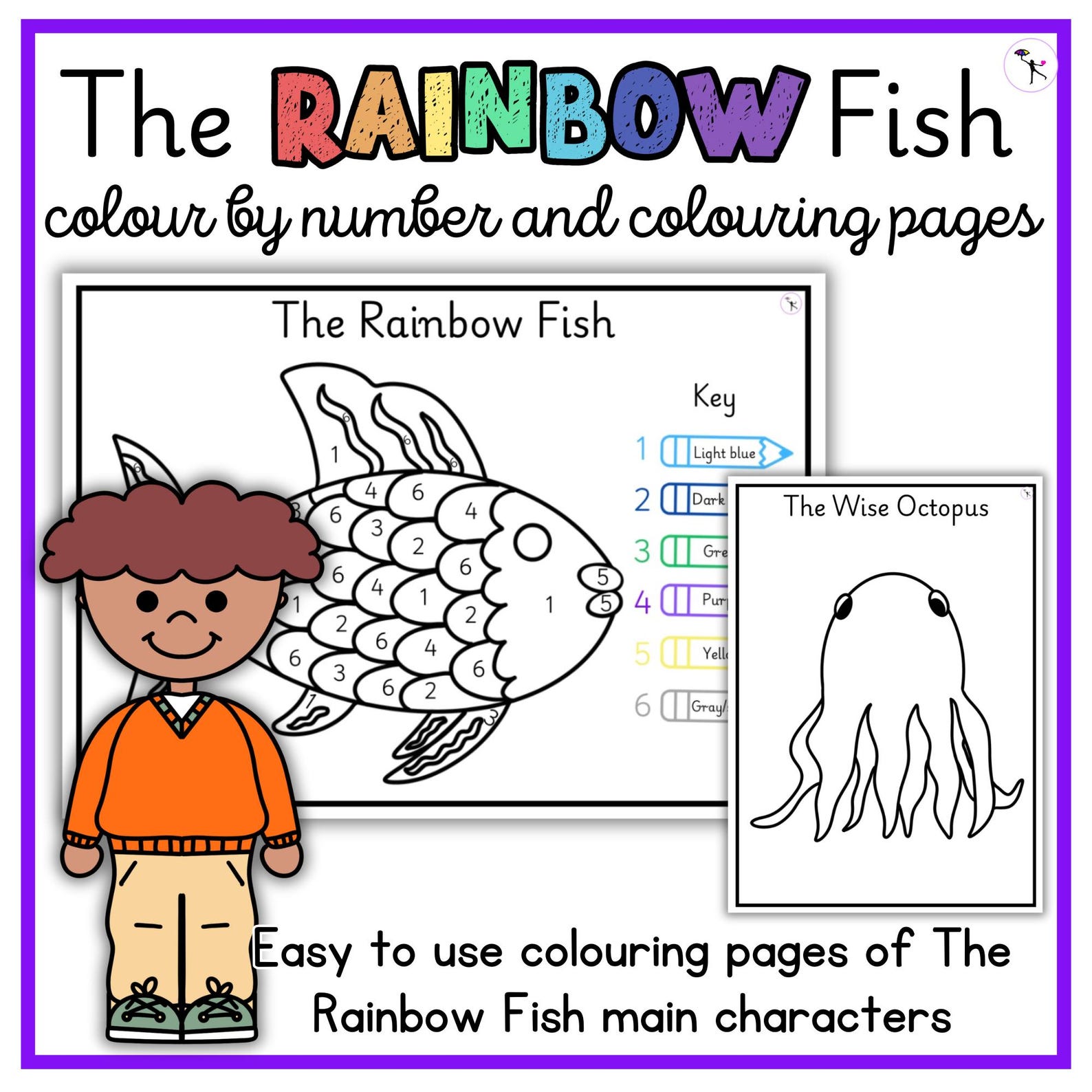 Rainbow Fish Number Coloring Page: Kindergarten and KS1 Storybook ...