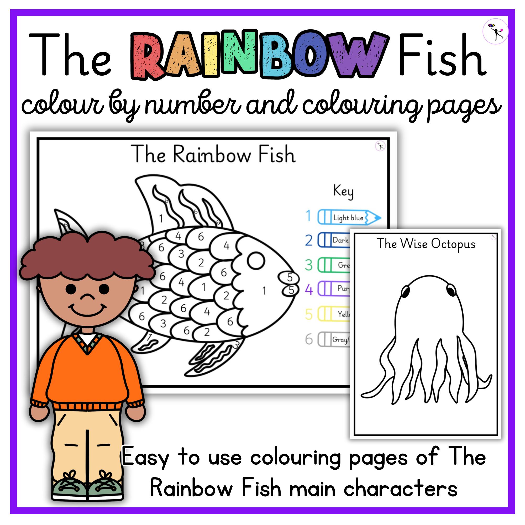 Rainbow Fish Number Coloring Page: Kindergarten and KS1 Storybook ...