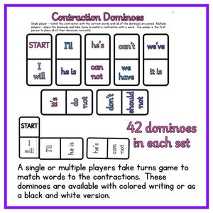 Printable Contraction Games for Elementary: Engaging Practice for ...
