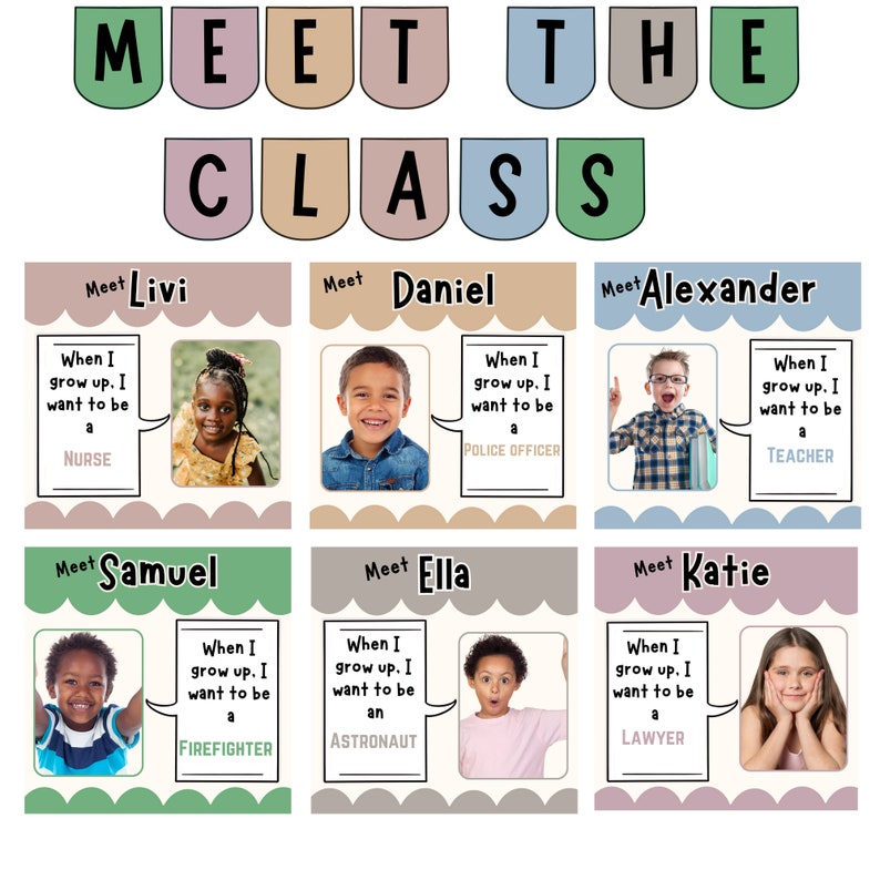Meet the Class: Class Photo Template Classroom Decor Bulletin Board ...