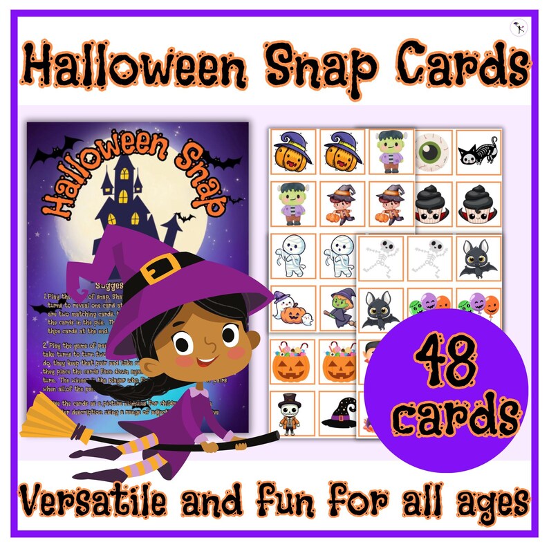 Halloween Printable Snap Memory Game for Kids Educational Activity - Etsy
