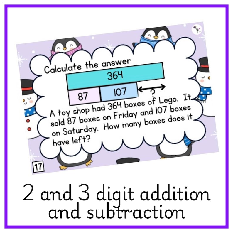 Second Grade Addition and Subtraction Math Word Problem Task Cards for ...