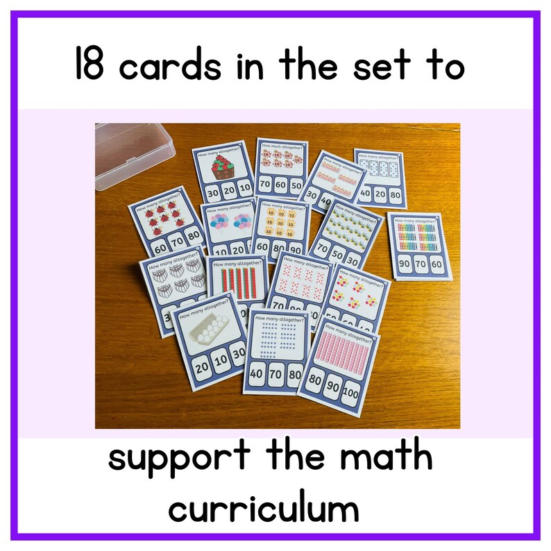 Math Learning Task Cards: Counting by Tens for Kids' Development ...