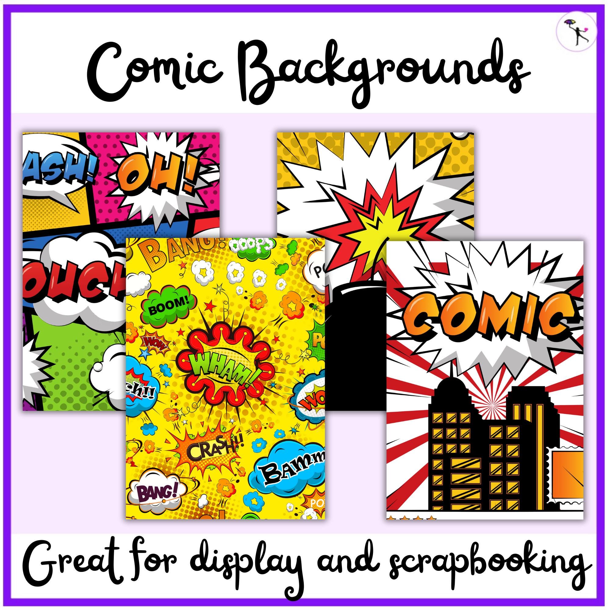 Comic Background: Superhero Background; Comic Book Display; Digital ...