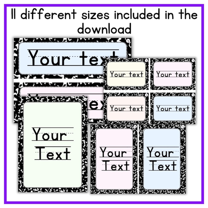 Editable Classroom Labels: Composition Notebook Decor for Elementary ...