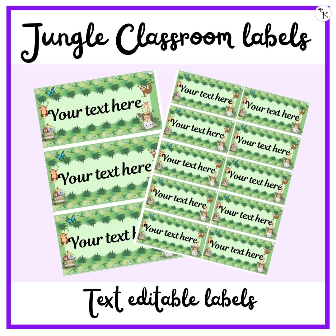 Jungle Themed Classroom Labels: Printable Labels; Classroom Labels ...