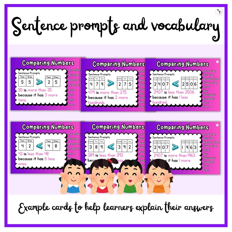 Elementary Place Value Math Game for Comparing Numbers - Printable for ...