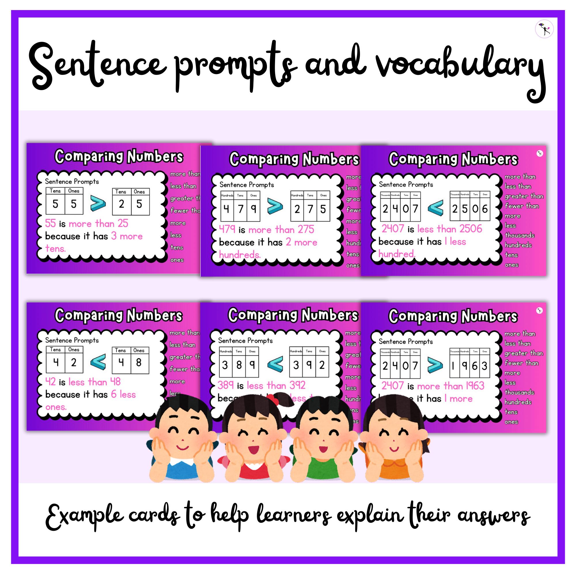 Elementary Place Value Math Game for Comparing Numbers - Printable for ...