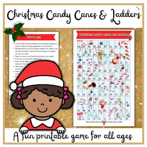 Festive Printable Snakes and Ladders Math Game for Kids - Etsy