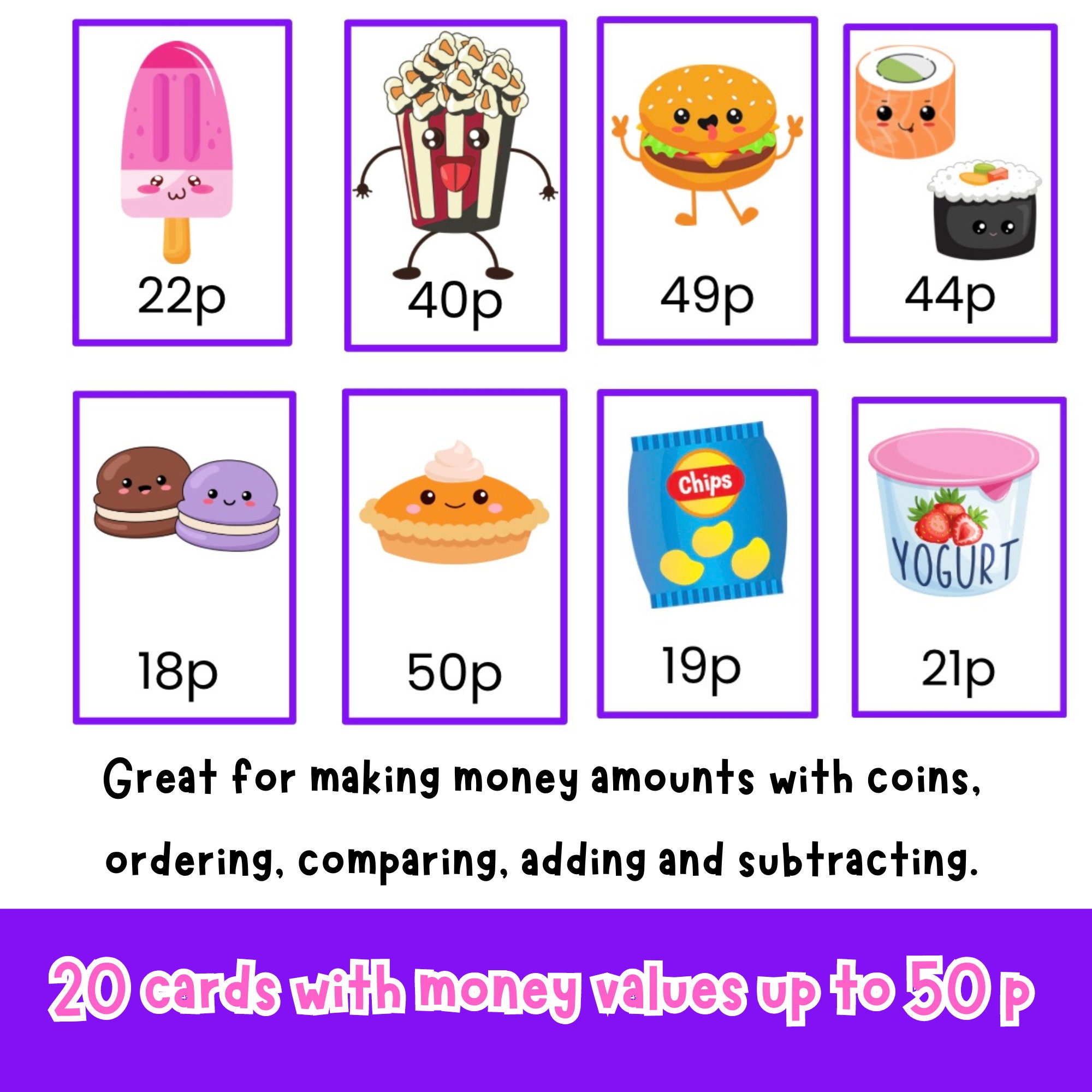 Learning Money: Math Printable Printable Flashcards for Kids Money ...