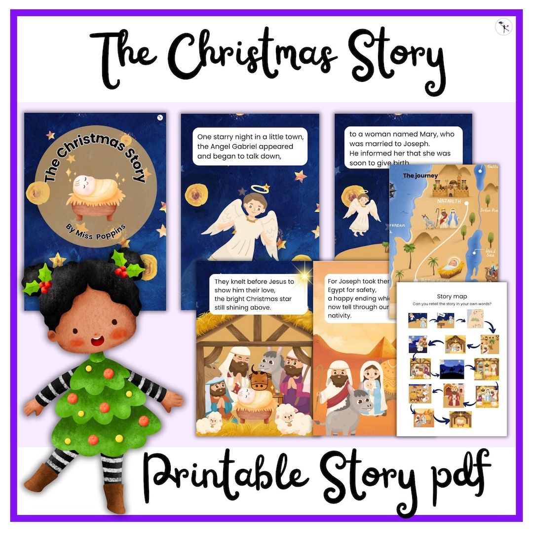 Printable Christmas Nativity Rhyme Book for Kids: Birth of Jesus Bible ...