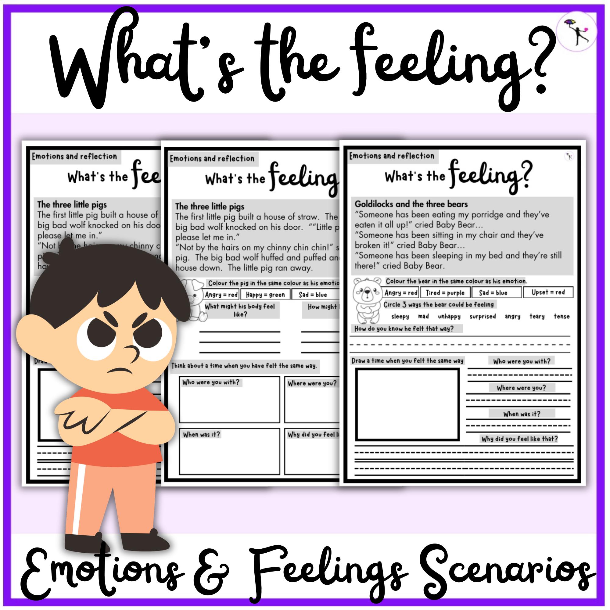 Self Reflection and Anger Management Worksheets for Kids: Identifying ...