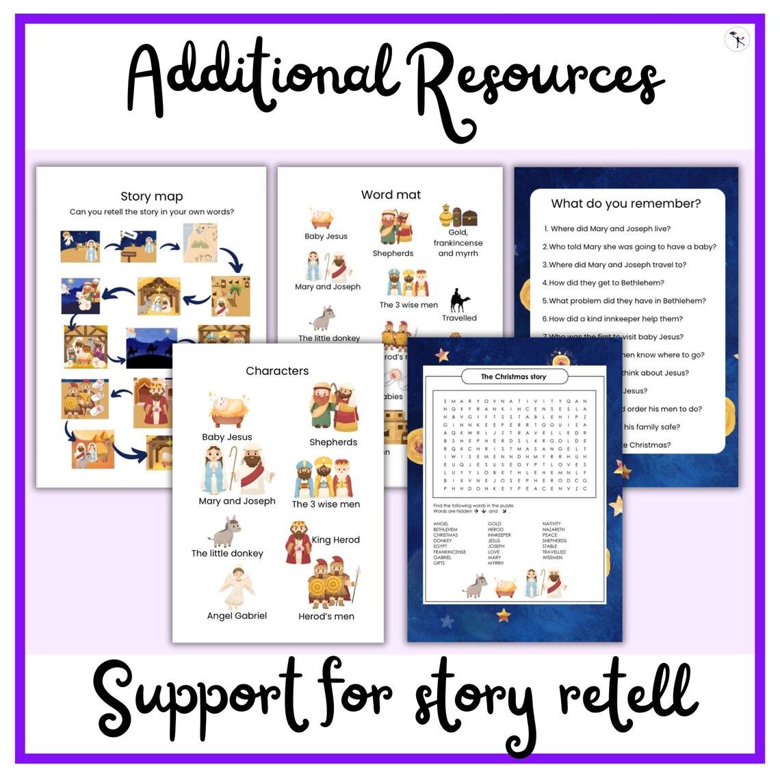 Printable Christmas Nativity Rhyme Book for Kids: Birth of Jesus Bible ...