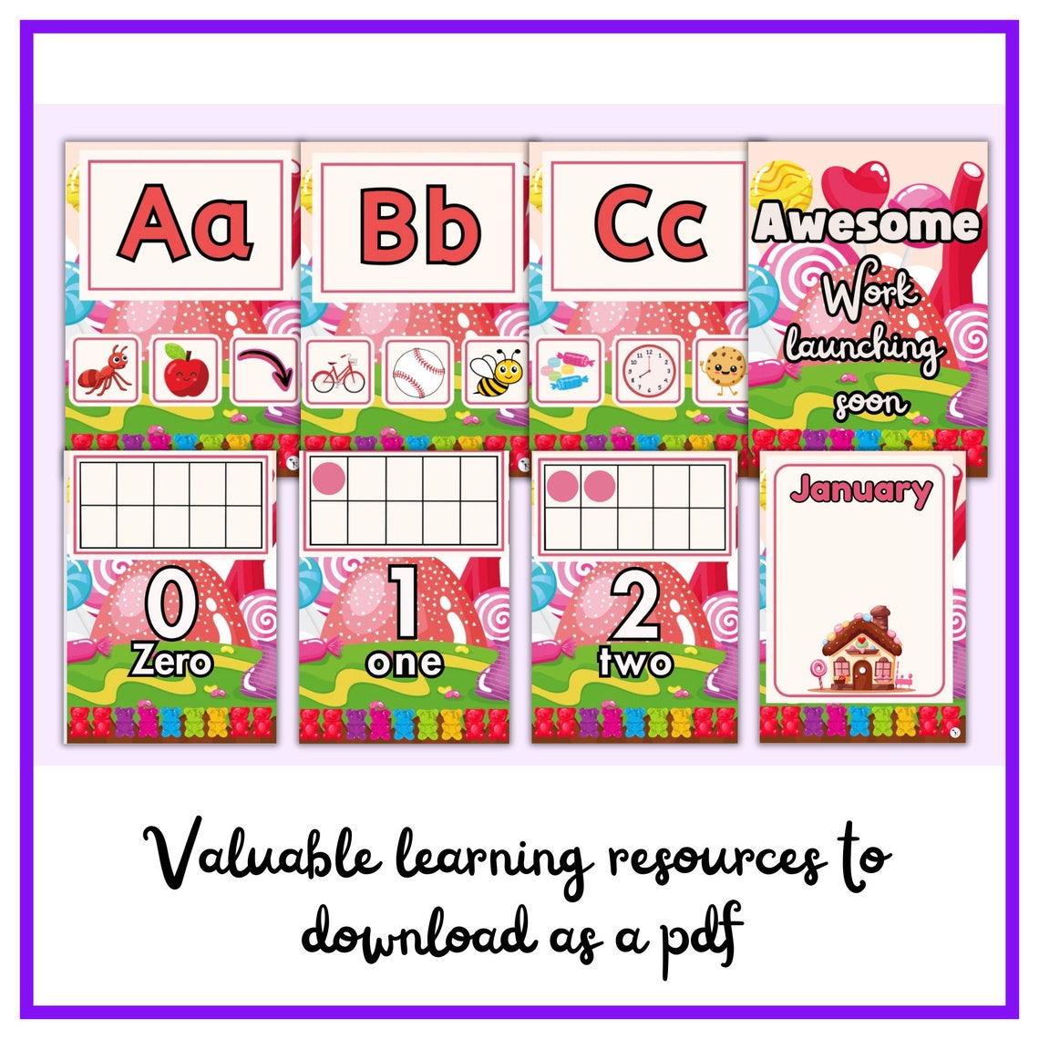 Candyland Elementary Classroom Decor Bundle: Bulletin Board Kit, Month ...