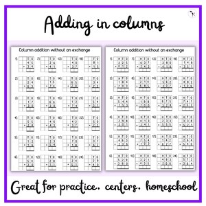 Printable Addition Worksheets for Homeschool and Practice - Etsy