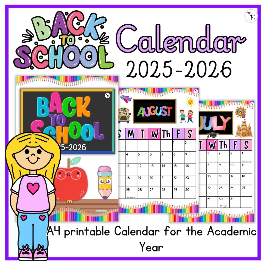2025-2026 Academic Printable Calendar: Monthly Planner for Teachers ...