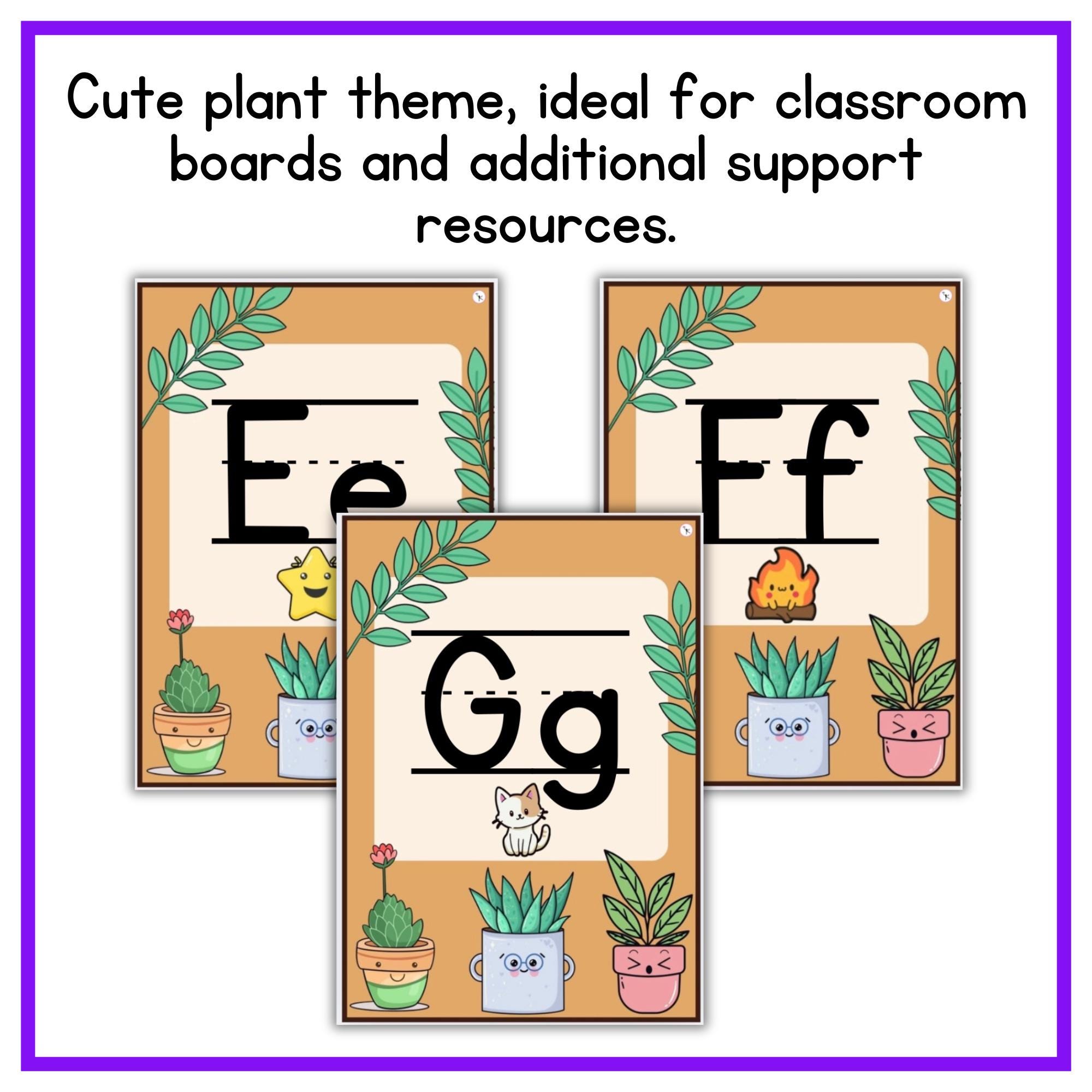 Spanish Alphabet Posters & Flashcards: Plant-themed Classroom Decor for ...