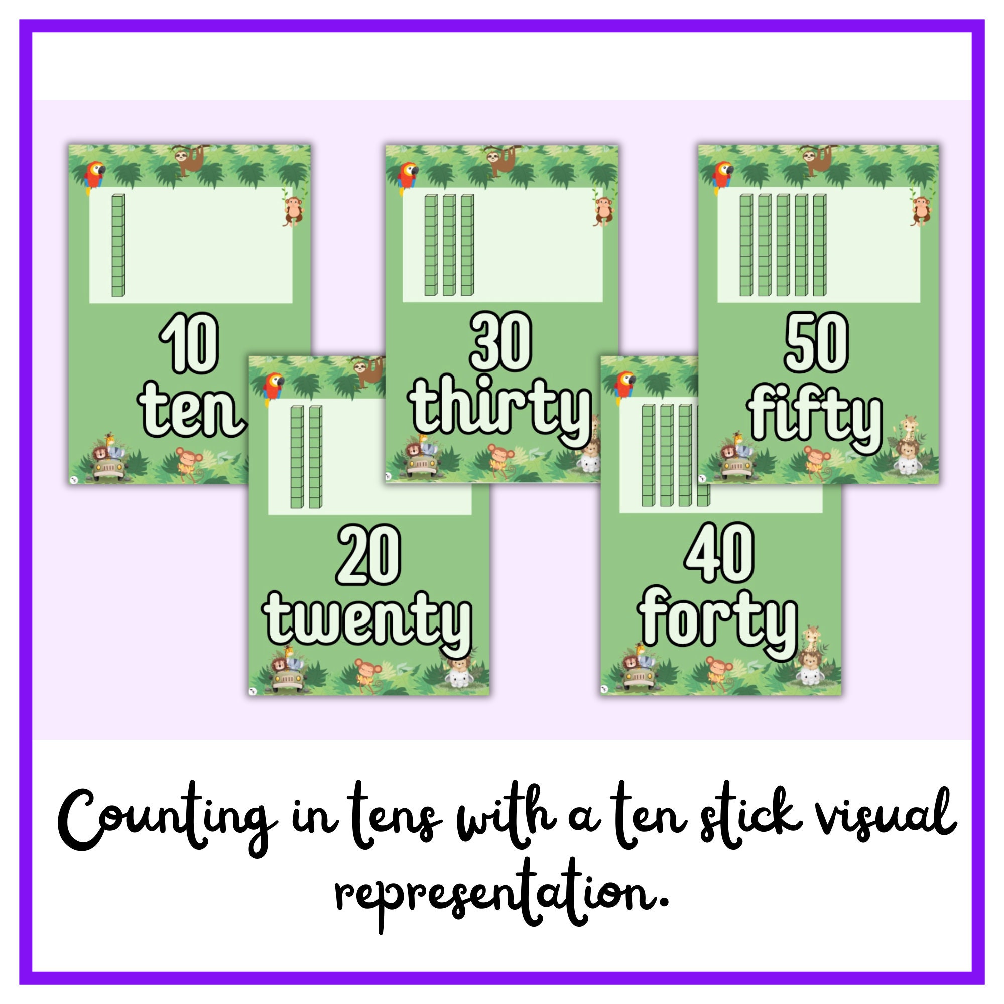 Math Posters: Classroom Posters; Classroom Decor; Counting in 10s, 100s ...