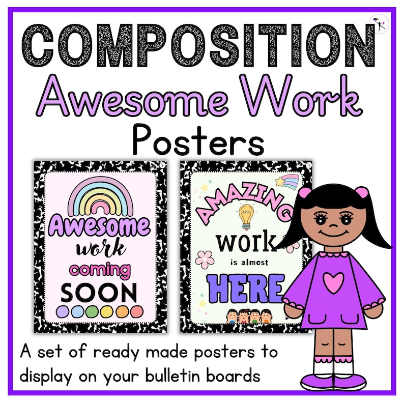 Inspiring Composition Notebook Classroom Posters: Motivational Bulletin ...