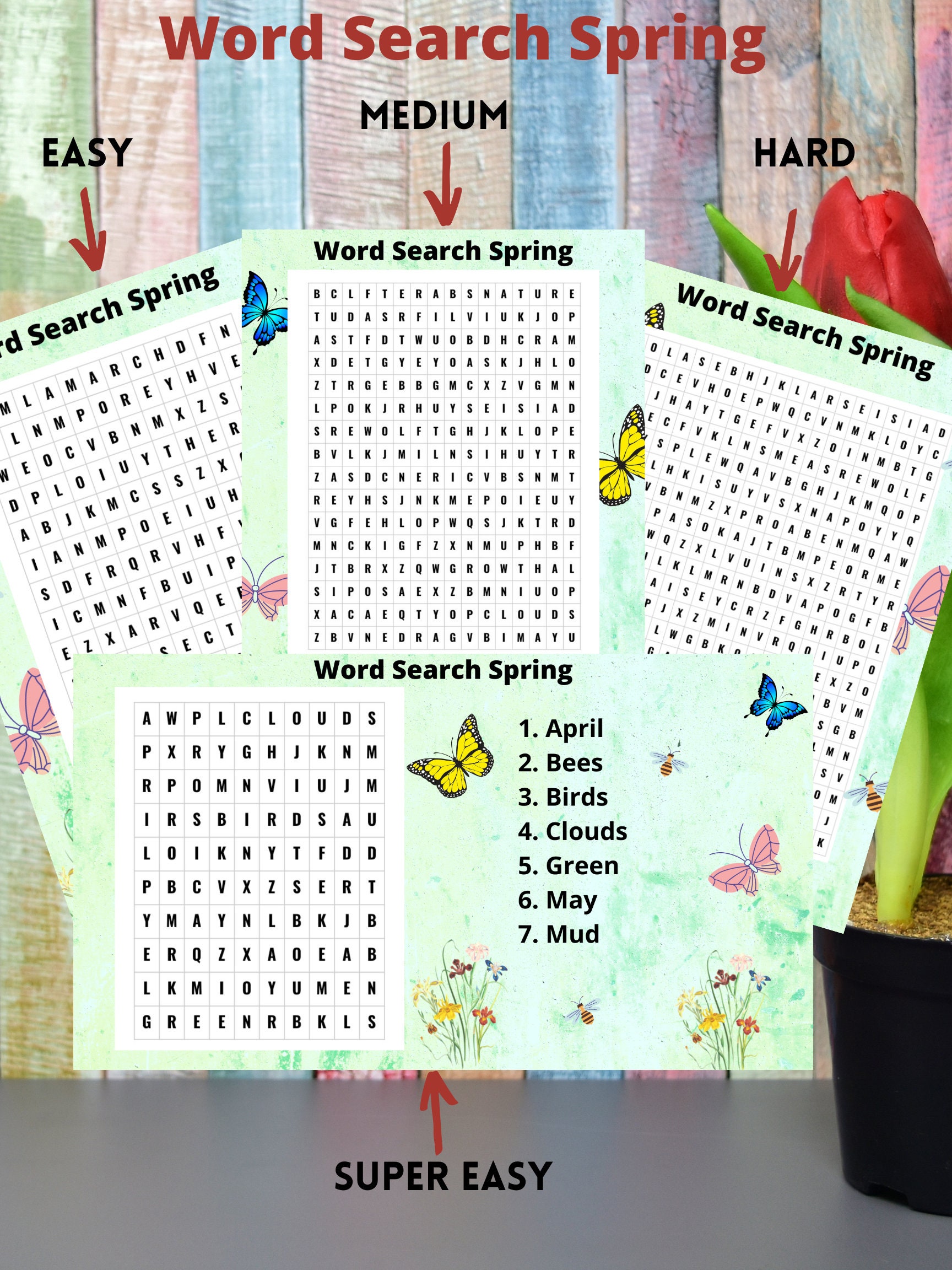 Hard Spring Word Search