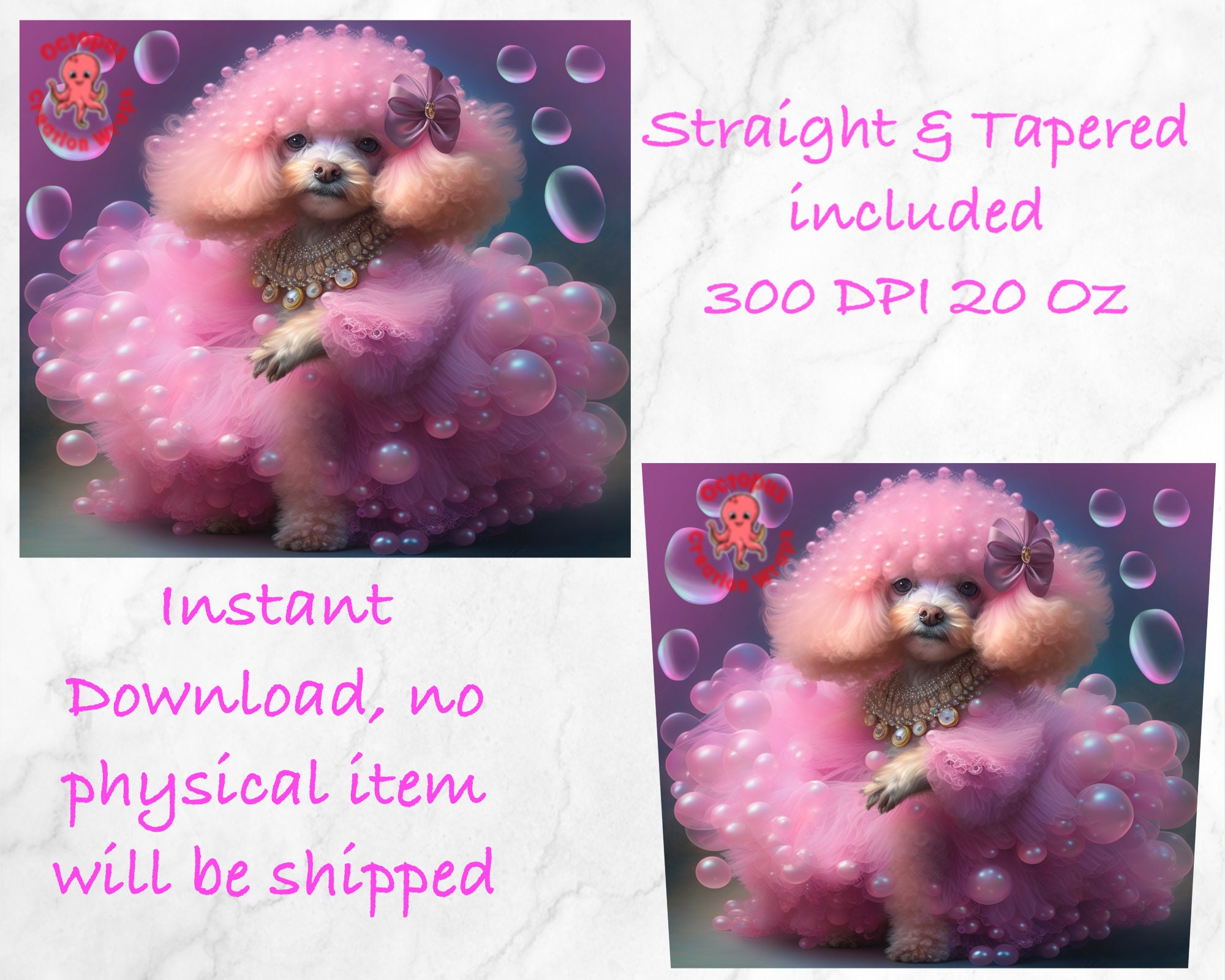 Poodle Tumbler Wrap, Fancy Poodle Png, 20 Oz Skinny Tumbler Sublimation ...