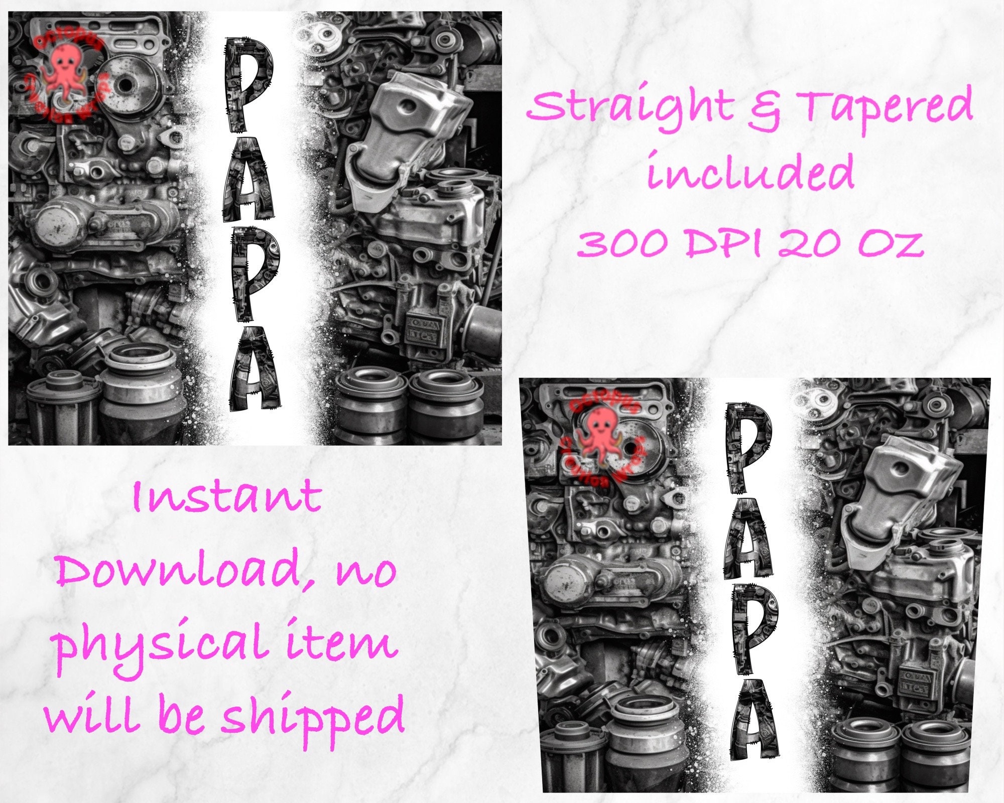 Papa Engine Tumbler Wrap, 3D Png, 20 Oz Skinny Tumbler Sublimation Design, Digital Download ...