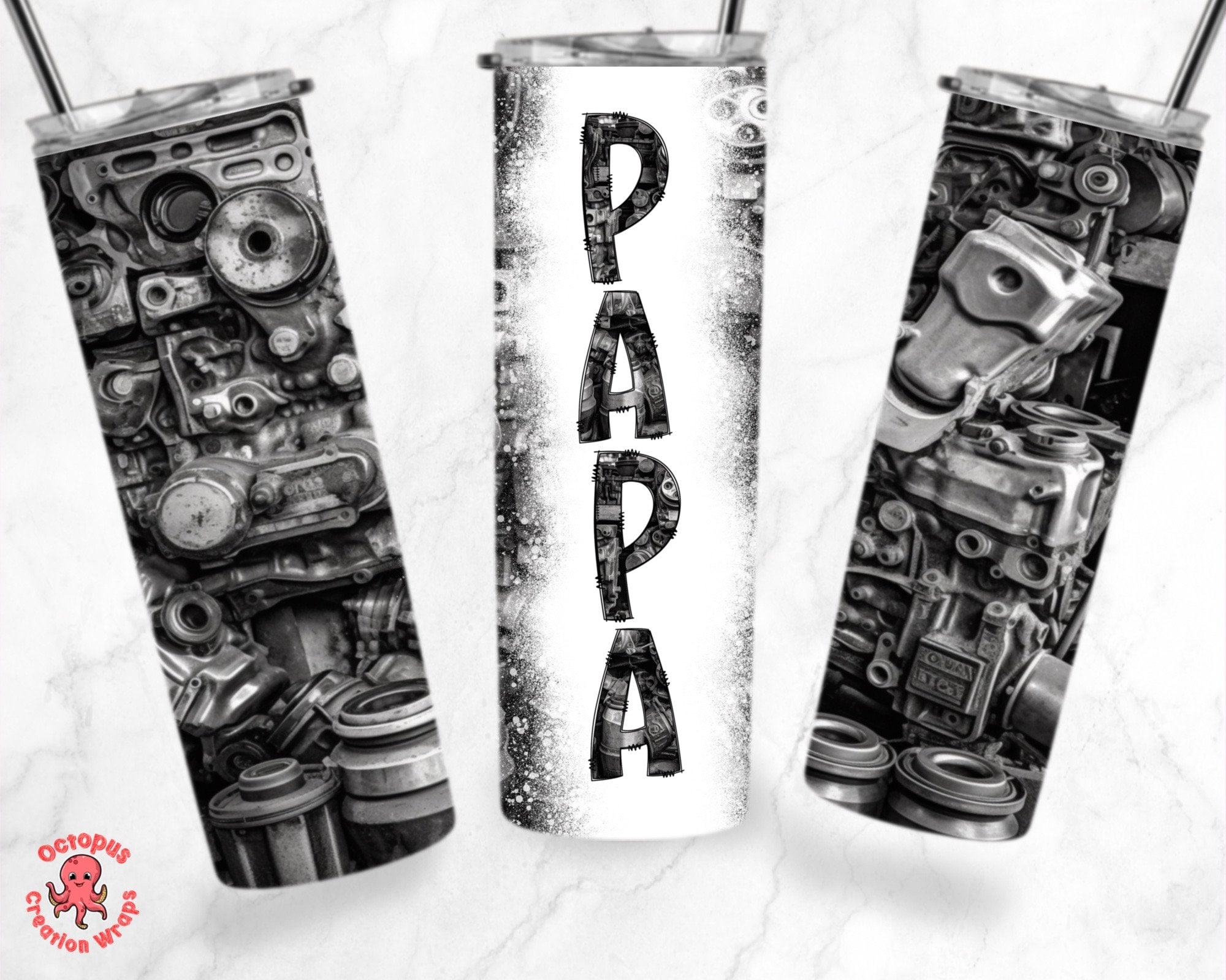 Papa Engine Tumbler Wrap, 3D Png, 20 Oz Skinny Tumbler Sublimation Design, Digital Download ...