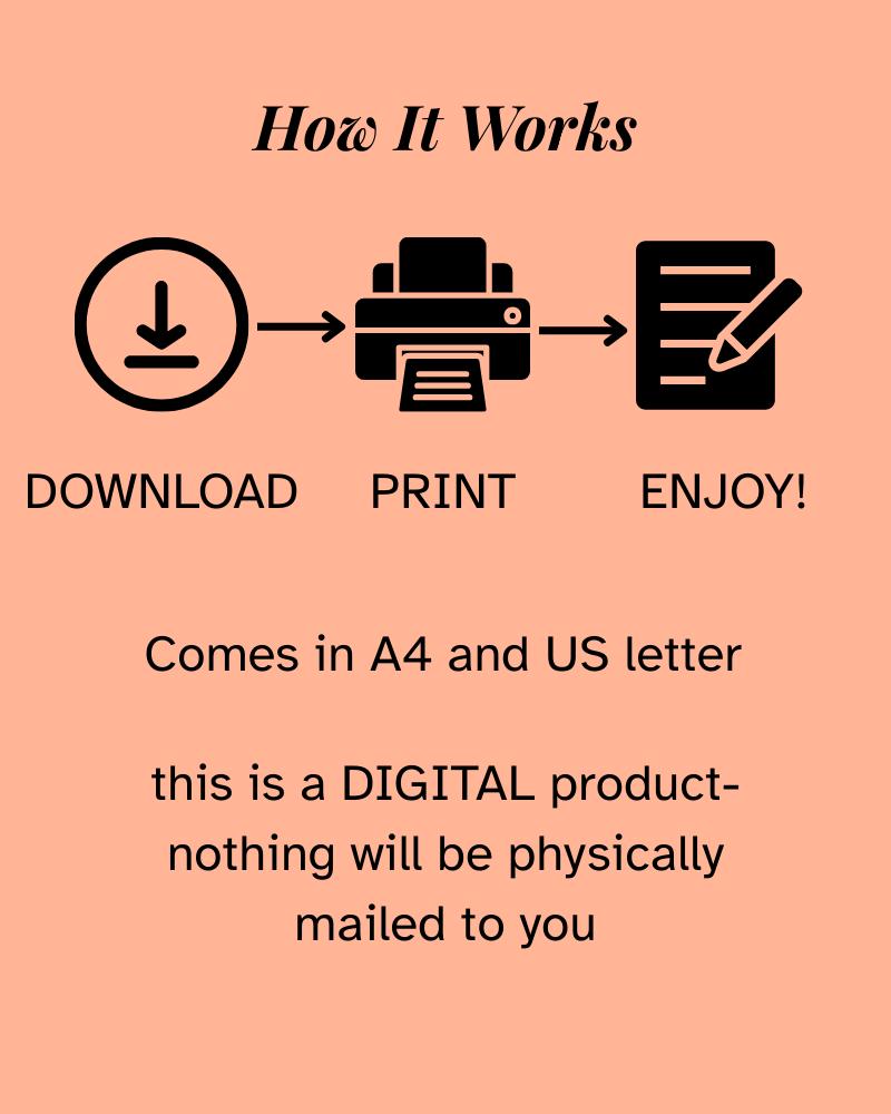 Month at A Glance - Printable Journal Page - Digital Download - Etsy
