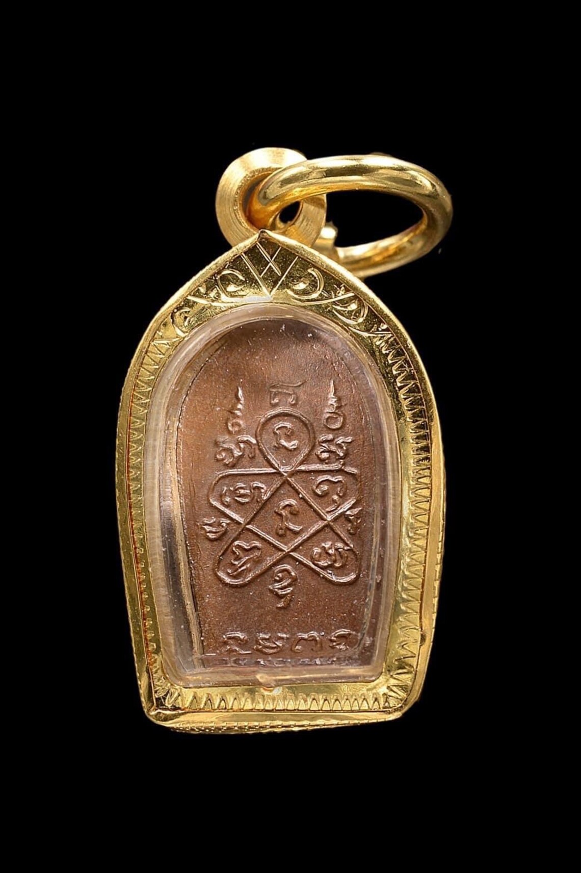 Thai Amulet Real Gold Casing Phra Naga Prok Samakon Card Lp Tim Lp ...