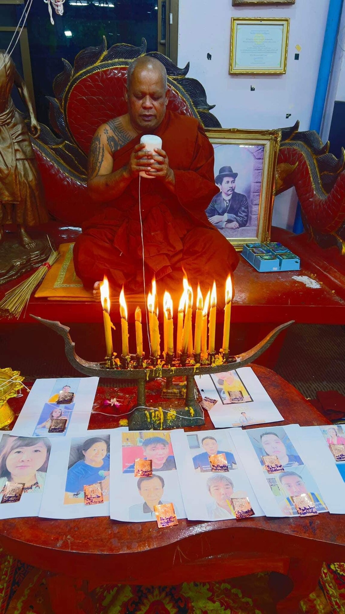 Thai Amulet Blessing, Chanting and Candle-lighting Ceremony to Increase ...
