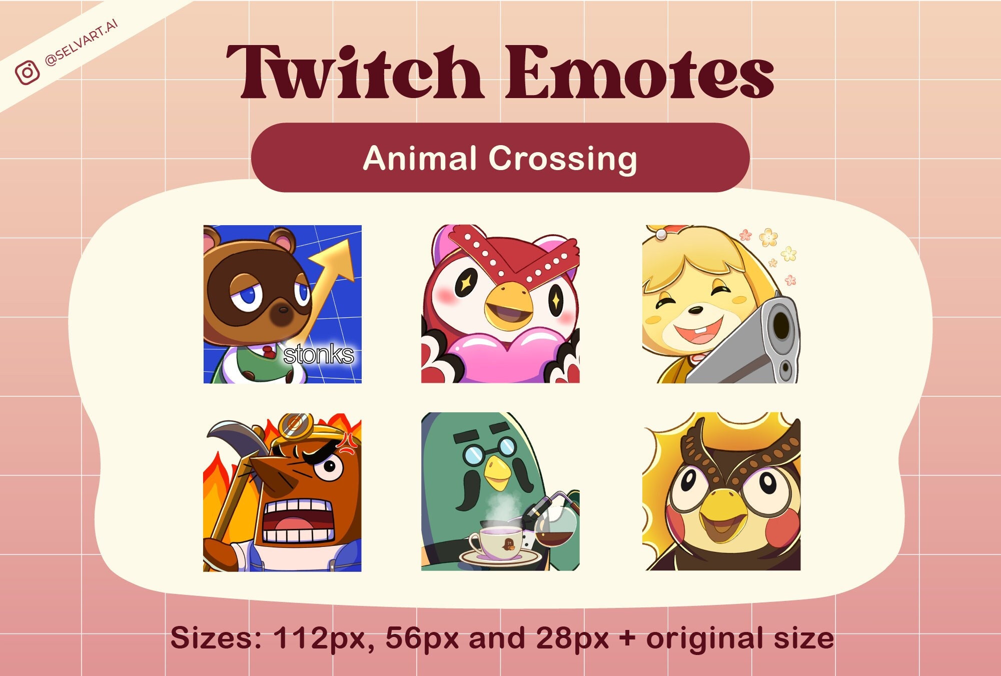 Animal Crossing Twitch and Discord Emotes - Etsy