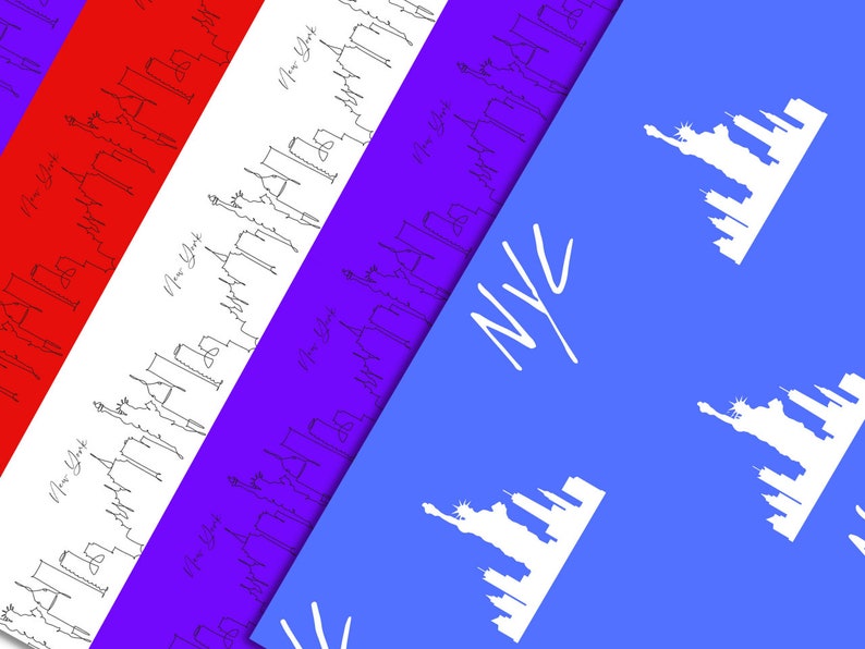 New York City Pattern Digital Paper INSTANT DOWNLOAD Set of 14 Unique ...