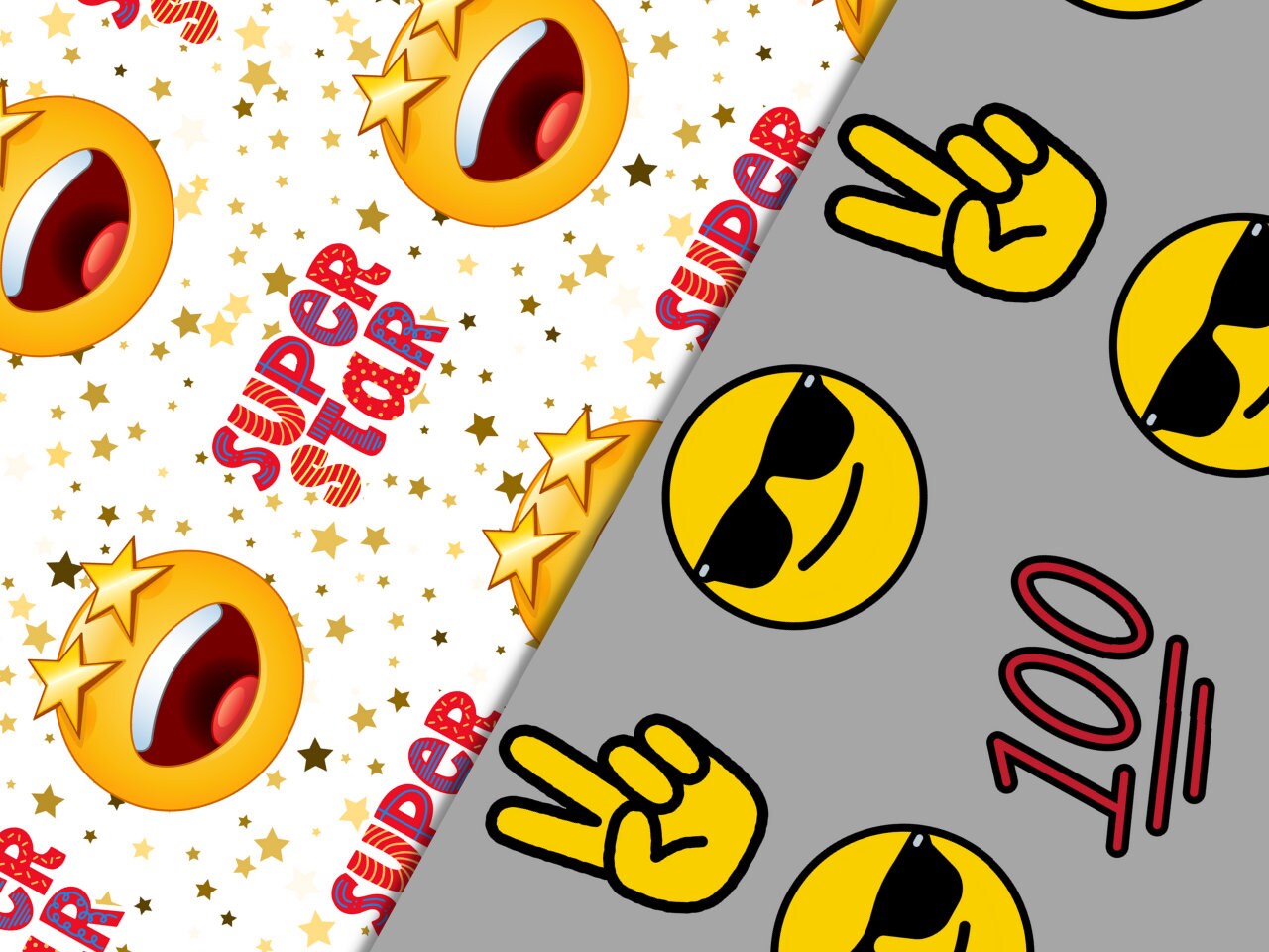 Emoji Funny Unique Digital Seamless Pattern Pack (set of 20)- Emoji ...