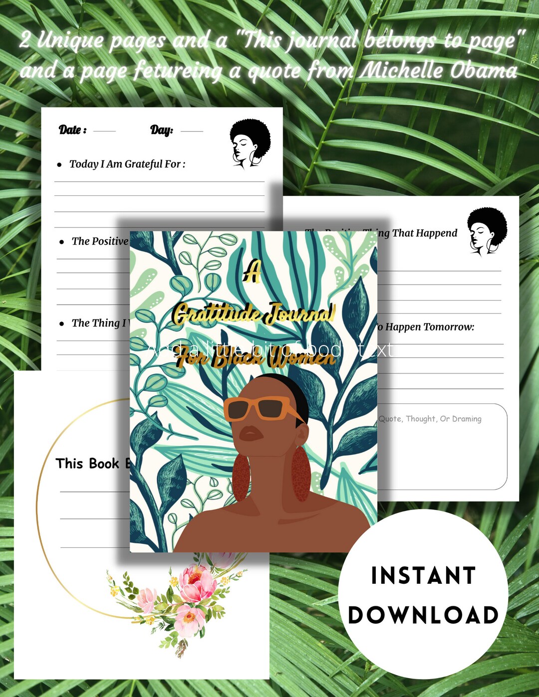 A Gratitude Journal for Black Women, A Printable Journal to Renew ...
