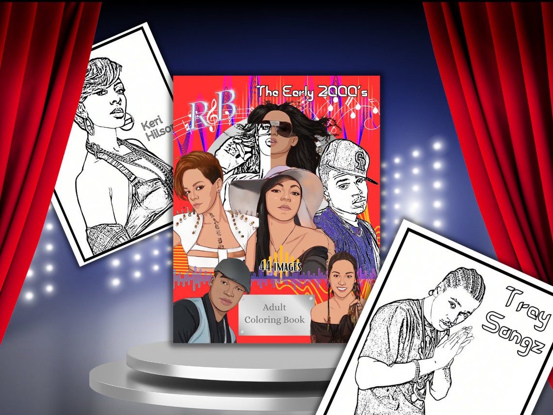 R&B the Early 2000s: A Coloring Book for Adults 44 Pages- Popular ...