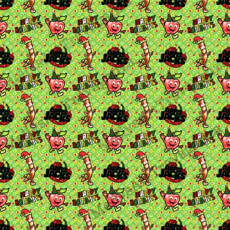 Apple Jacks Cereal Theme Mascots Holiday Seamless Christmas Surface ...