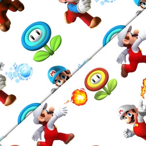 Super Mario Power Ups Digital Seamless Paper Pattern for Fashion ...