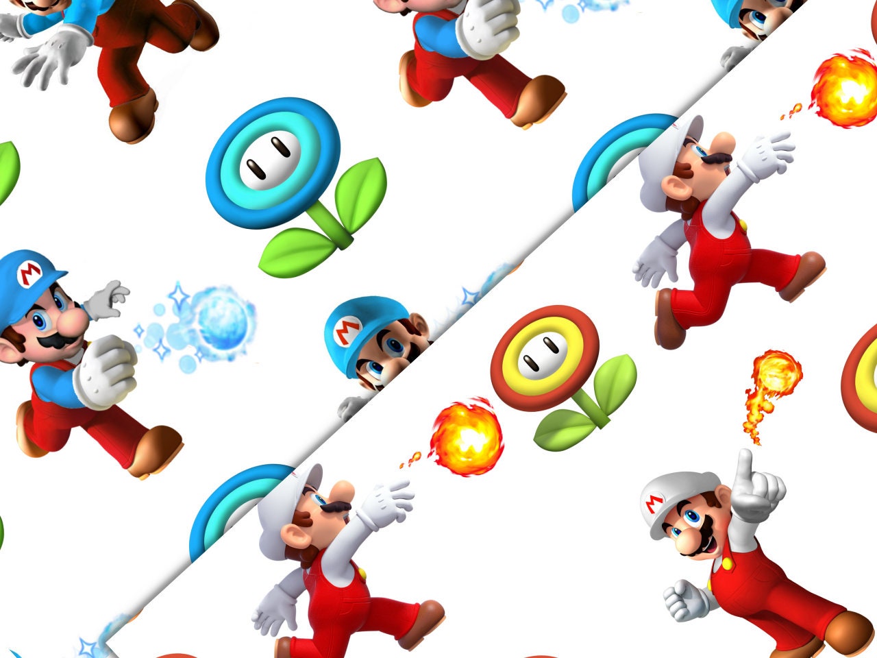 Super Mario Power Ups Digital Seamless Paper Pattern for Fashion ...
