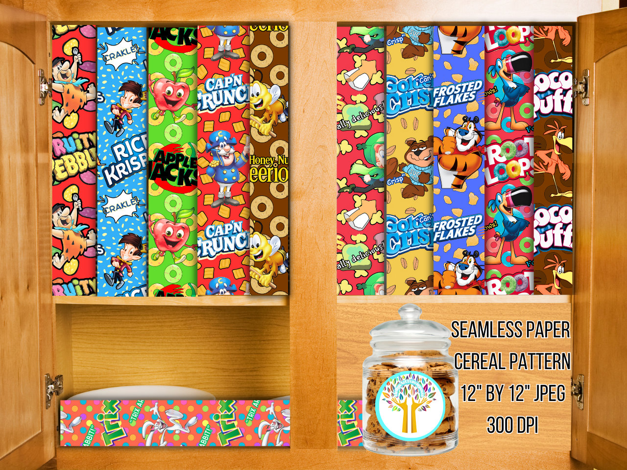 Printable Seamless Cereal Design Paper Pattern Digital Print INSTANT ...