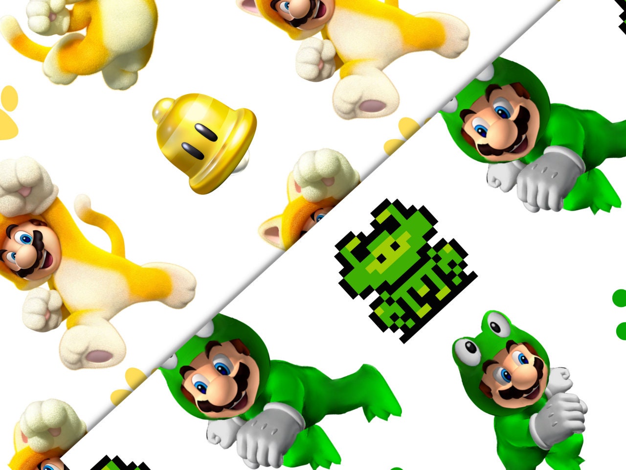 Super Mario Power Ups Digital Seamless Paper Pattern for Fashion ...