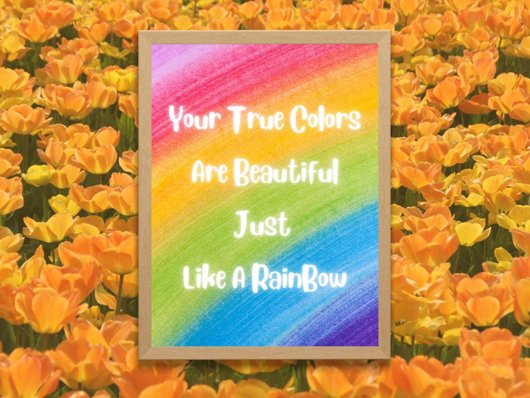 Watercolors Rainbow Design Wall Art With Inspirational, Encouraging ...