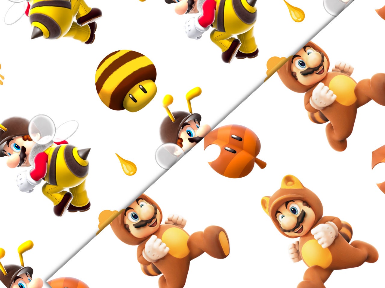 Super Mario Power Ups Digital Seamless Paper Pattern for Fashion ...