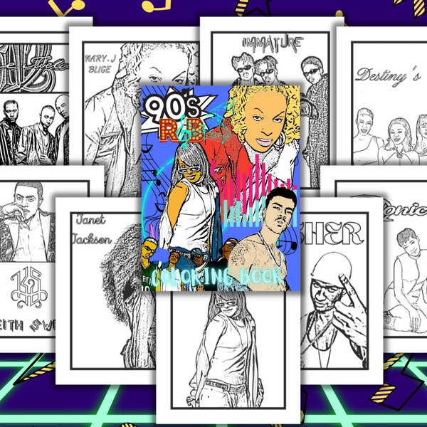 90s Coloring Pages - Etsy