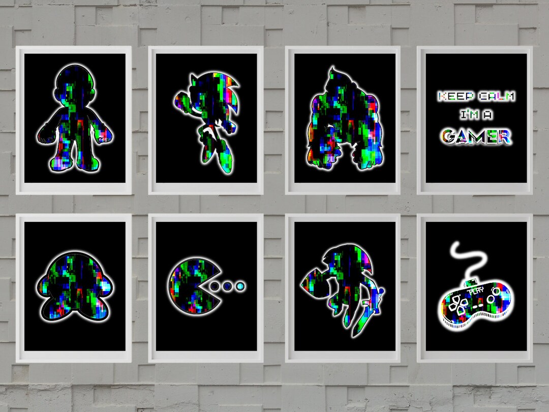 Printable Pixel Video Game Digital Posters-set of 8-INSTANT Download ...