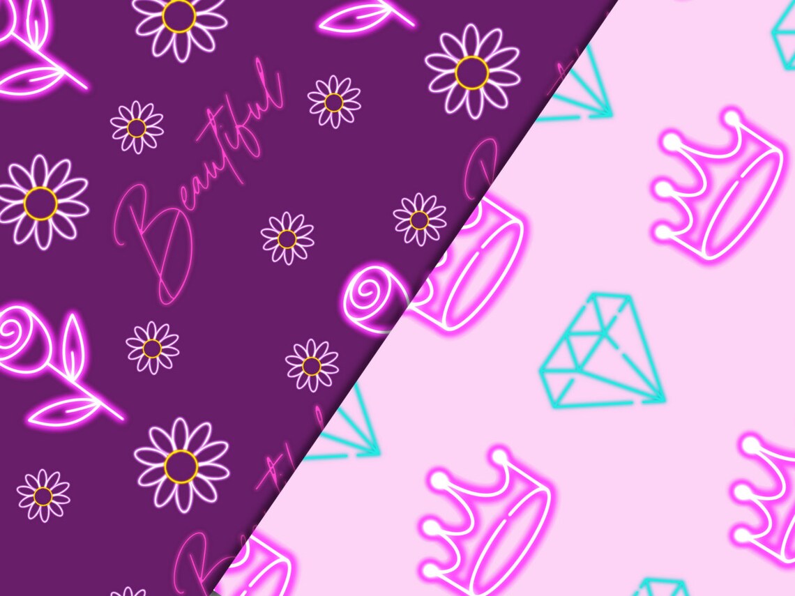 NEON Design Digital Paper Patterns Set of 20 Digital Prints Neon ...