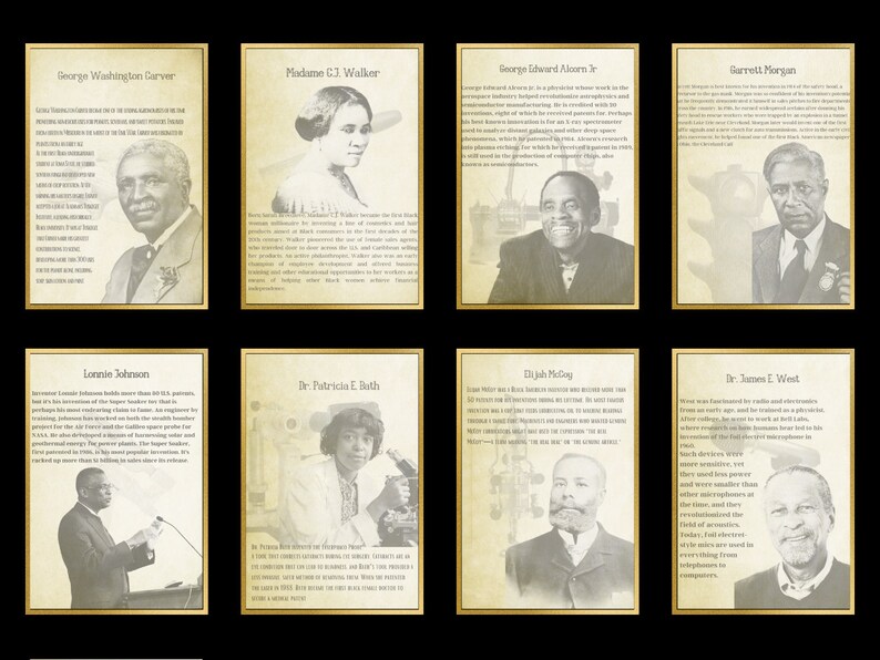 Black Inventors Printable Vintage Wall Art Set of 8- INSTANT Download ...