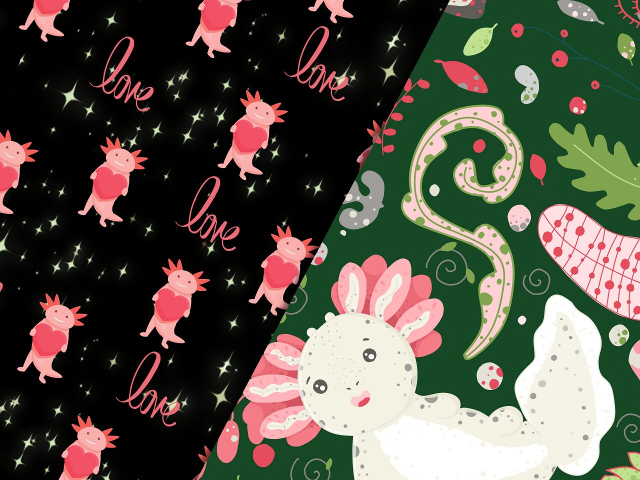 AXOLOTL Pattern Digital Paper Pack-12"x 12" INSTANT Download-digital ...